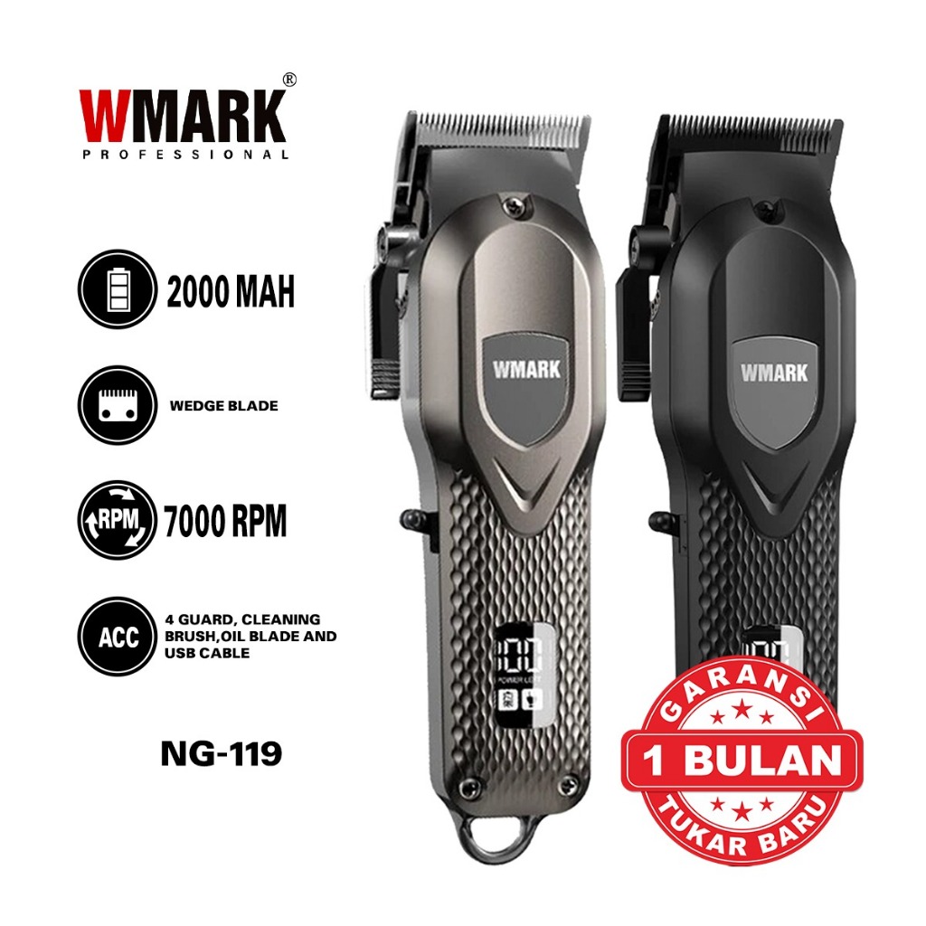 Jual WMARK NG-119 Cordless Clipper 7000 Rpm Alat Cukur Rambut Barbershop | Shopee Indonesia