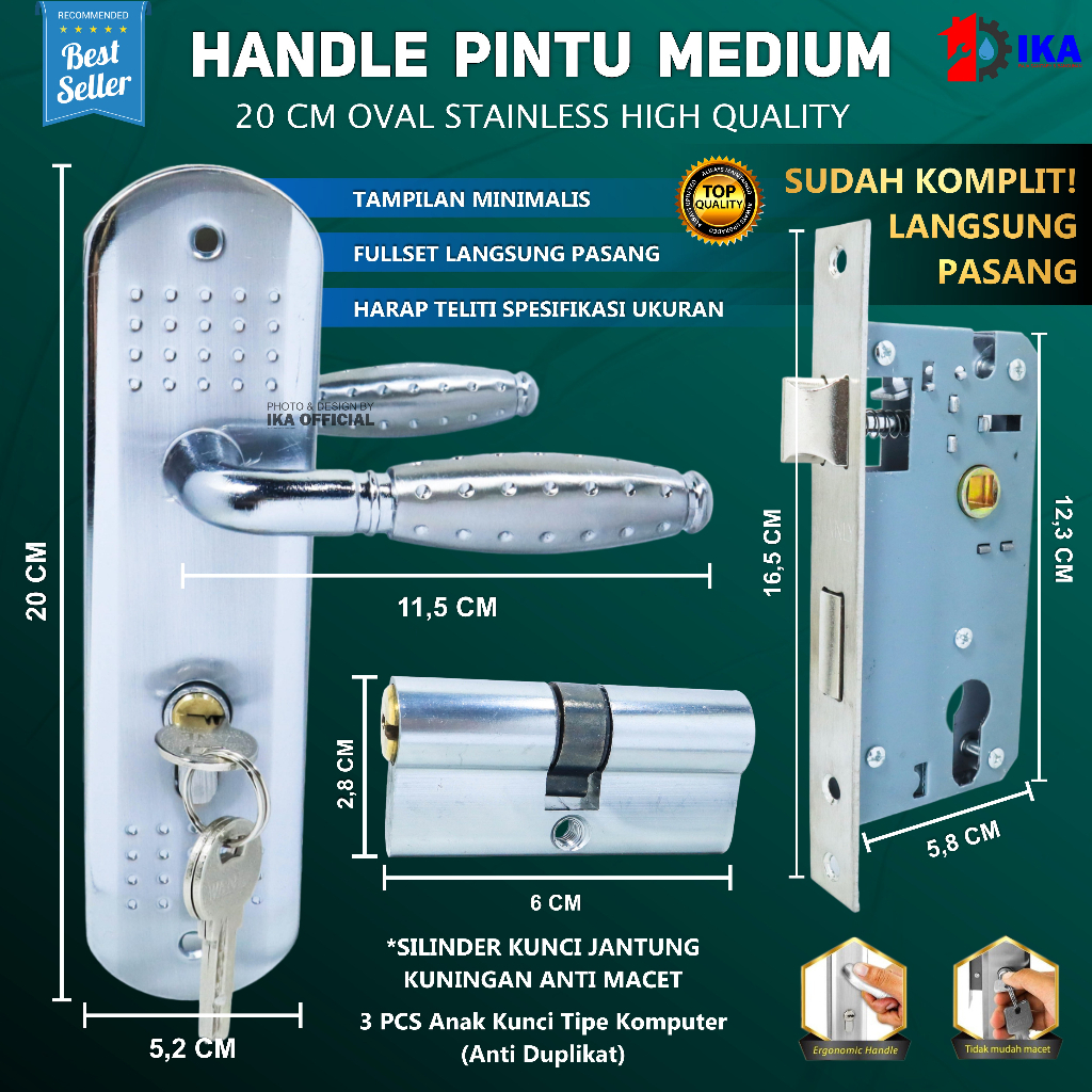 Jual Slot Selot Kunci Handle Handel Hendel Pintu Rumah Set / Tarikan ...