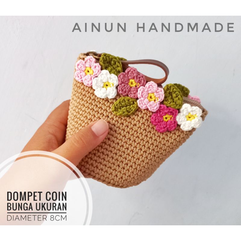 Jual dompet coin rajut bunga | Shopee Indonesia