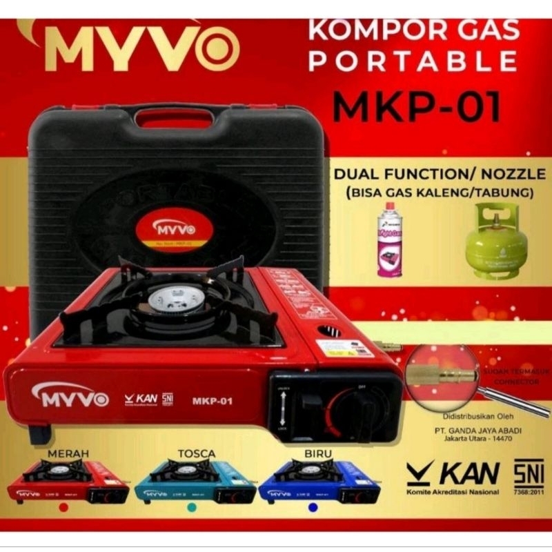 Jual Kompor Gas Portable MYVO 2 In 1 Gas Elpiji Dan Gas Kaleng-SNI ...