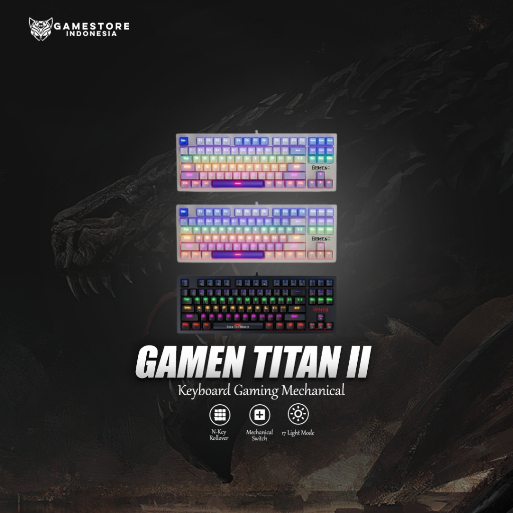 Jual GAMEN Titan II Titan 2 Mechanical Pluggable Switch Blue Gaming ...