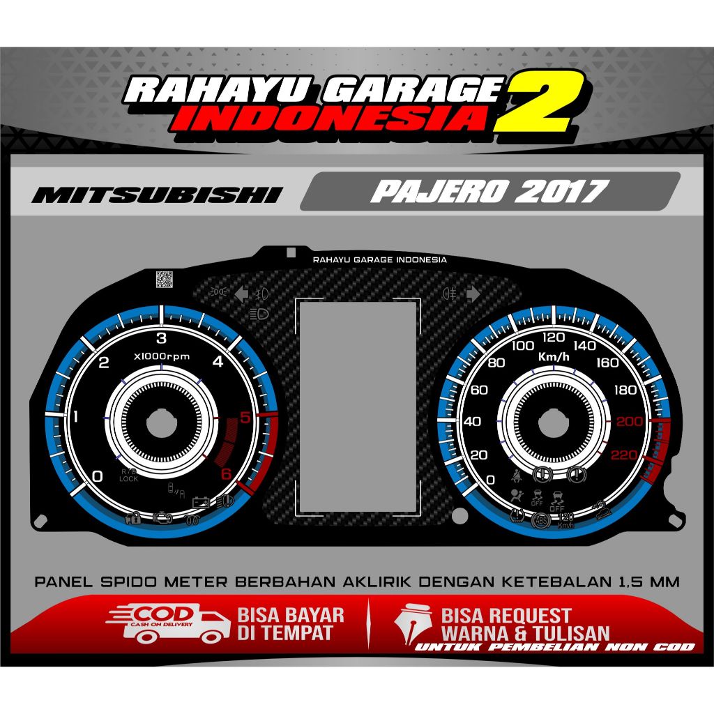 Jual papan speedometer custom pajero 2017 panel spido meter custom ...