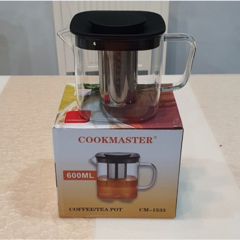 Jual teko kaca tahan api cookmaster 600 ml + saringan stainless ...