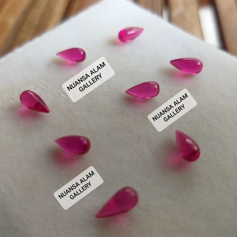 Jual Batu Merah Delima MD Paling Kecil Bentuk Tetes Air Ukuran 3 x 6 ...