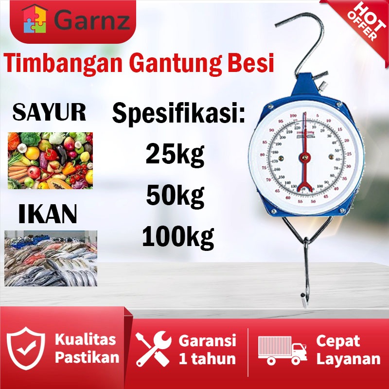 Jual Timbangan Besi Gantung 25kg 50kg 100kg /Hanging Scale /Timbangan Dus Jarum | Shopee Indonesia