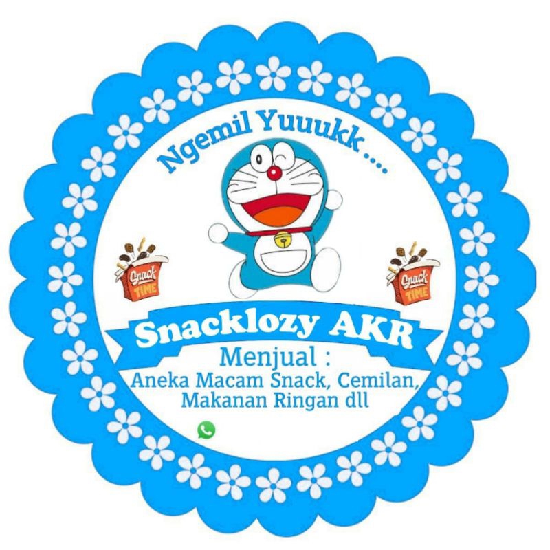 Jual STIKER PRODUK CEMILAN / SNACK MOTIF DORAEMON (Minimal order 100 ...