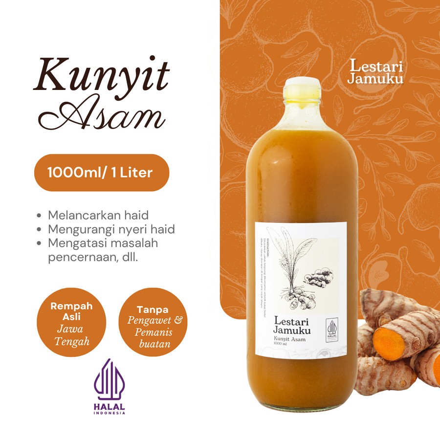 Jual Jamu Kunyit Asam 1 Liter / 1000 ml Ready to Drink | Shopee Indonesia