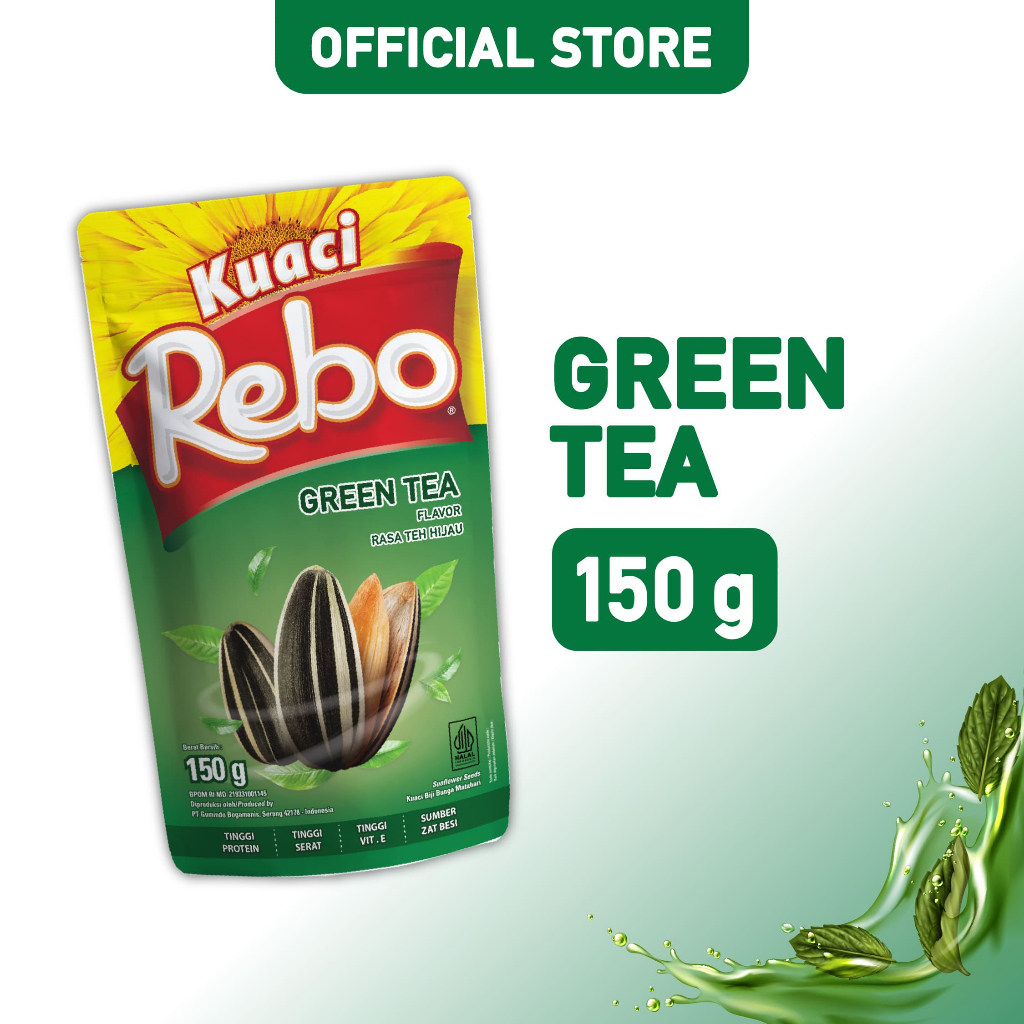 Jual Rebo Kuaci Rasa Green Tea 140 Gram Cemilan Biji Bunga Matahari