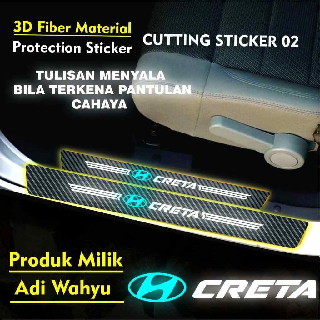 Jual sticker sill plate carbon 3d mobil creta sticker karbon 3d ...