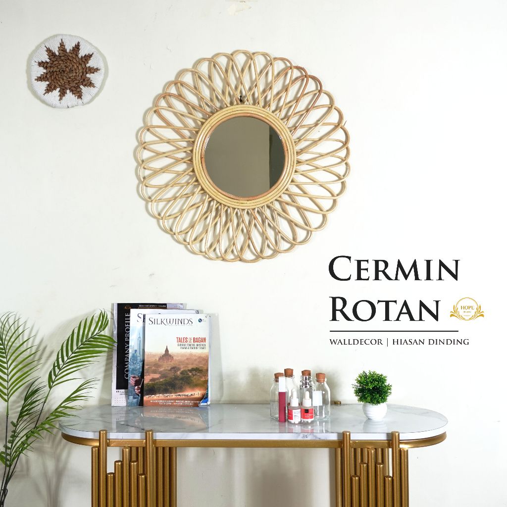 Jual Cermin Rotan Dekorasi Aesthetic Murah Hotel Rumah Kantor Cafe ...