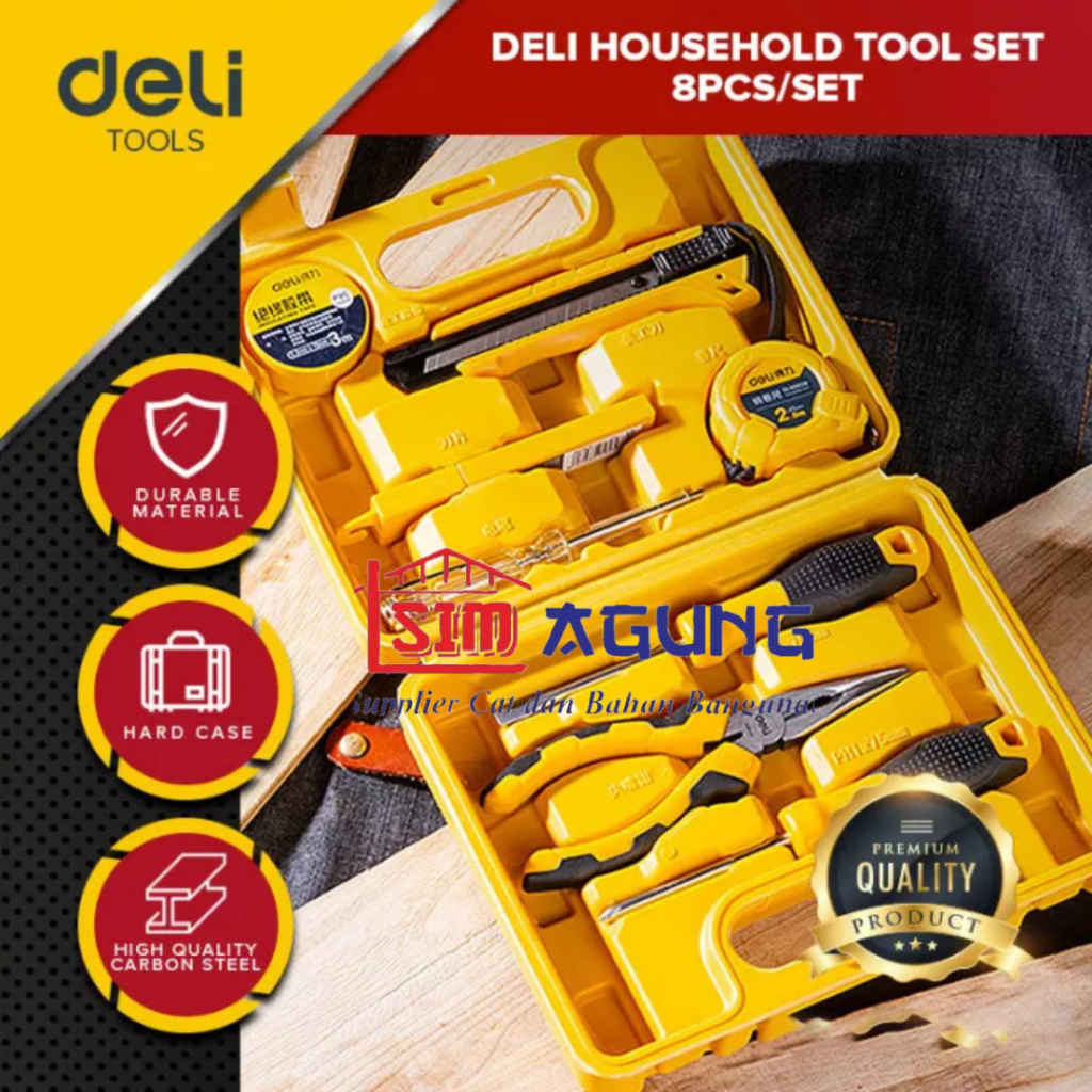 Jual DELI HOME TOOL KIT 8-PCS DL1008J | Shopee Indonesia