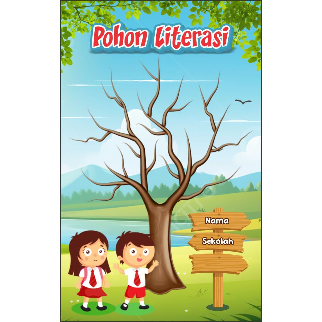 Jual Spanduk Banner Pohon Literasi Sekolah Bisa Custom Bebas Desain ...