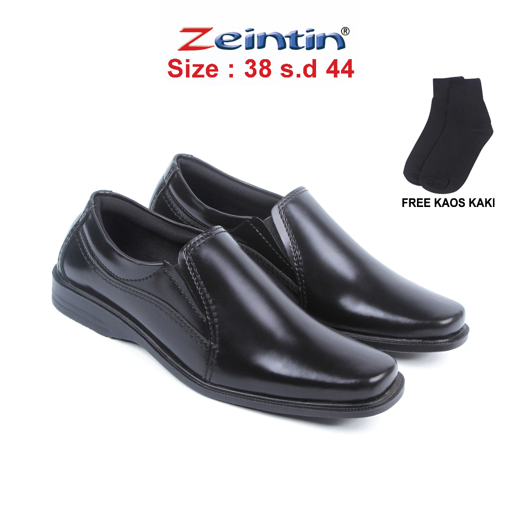 Jual Zeintin - Sepatu Pantofel Hitam Pria Formal Kantor Leather Swedian ...