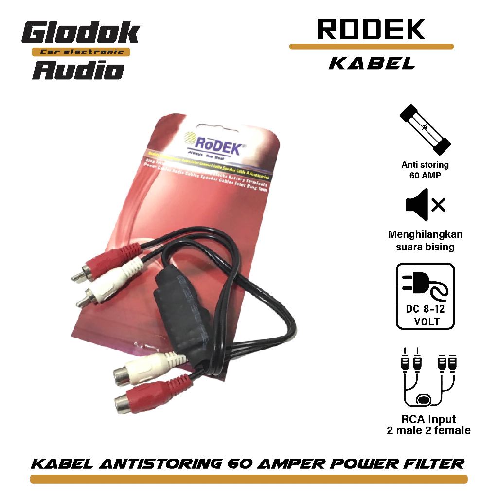 Jual Kabel RCA Anti Stroring Audio Mobil Anti Noise Rodek | Shopee ...