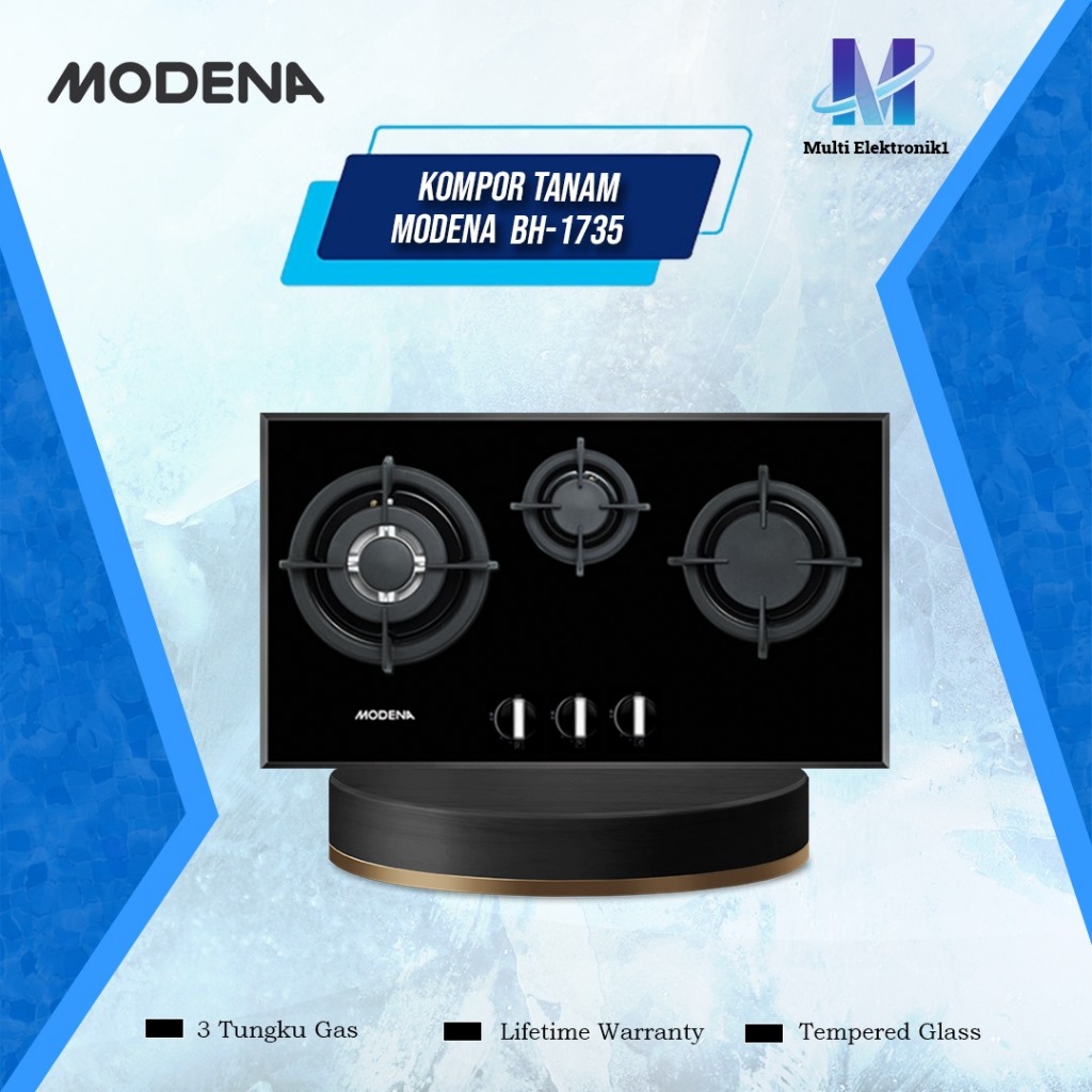 Jual Modena BH 1735 - kompor tanam 3 tungku safety | Shopee Indonesia