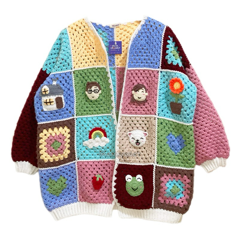 Jual CUSTOM CHARACTER CROCHET CARDIGAN / cardigan rajut karakter ...