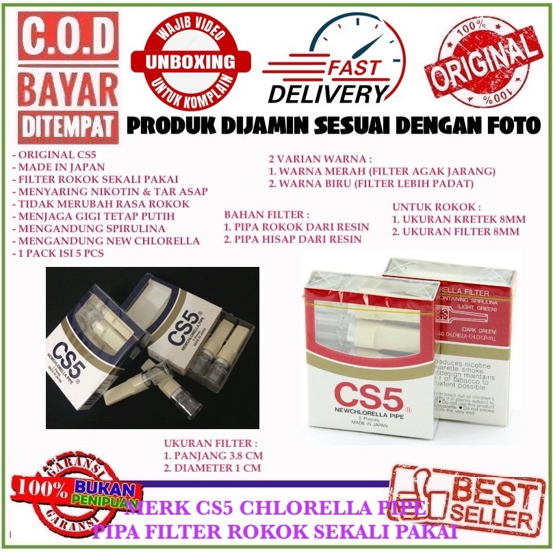 Jual PEROKOK SEHAT ISI 5 PCS CS5 SPIRULINA CHLORELLA PIPA FILTER ...