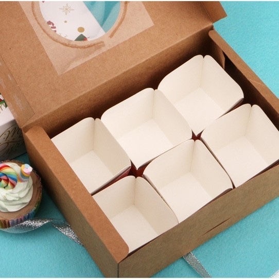 Jual christmas cupcake box / Box brownies natal 21x15x7cm dengan gambar ...