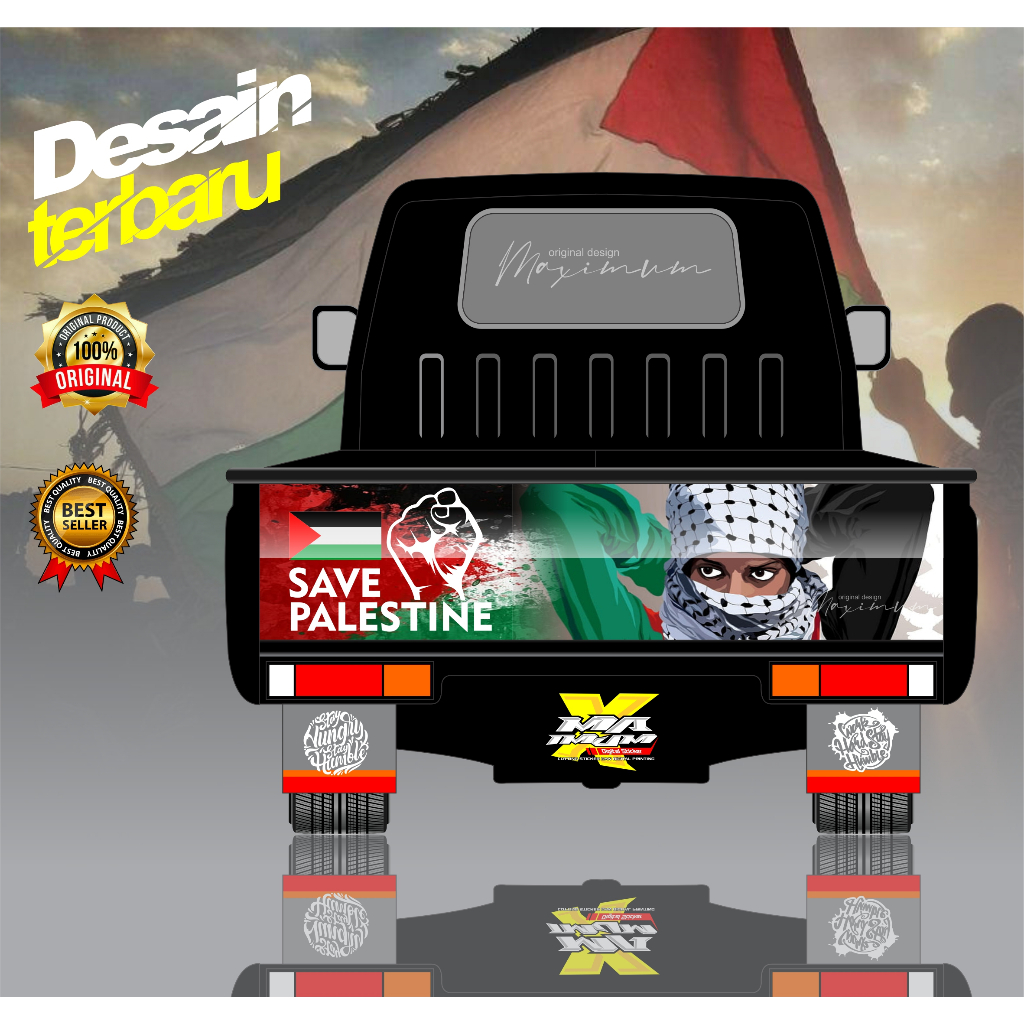 Jual Sticker Pintu Belakang Mobil Pick Up Free Palestina Sticker Pintu ...
