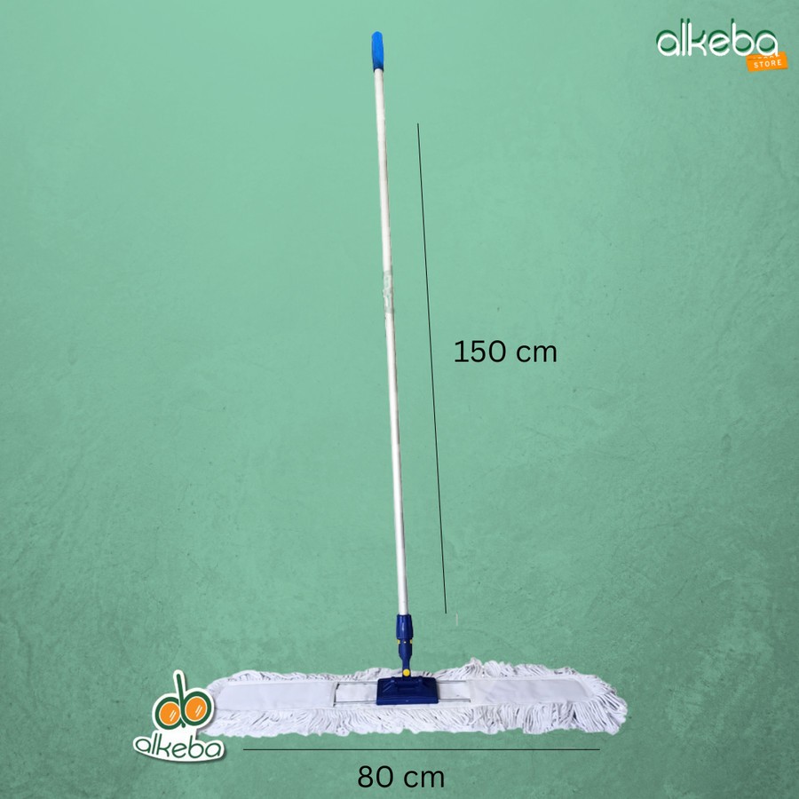 Jual Lobby Duster set 80 cm Cotton Putih / sapu pel Kain Katun kering ...