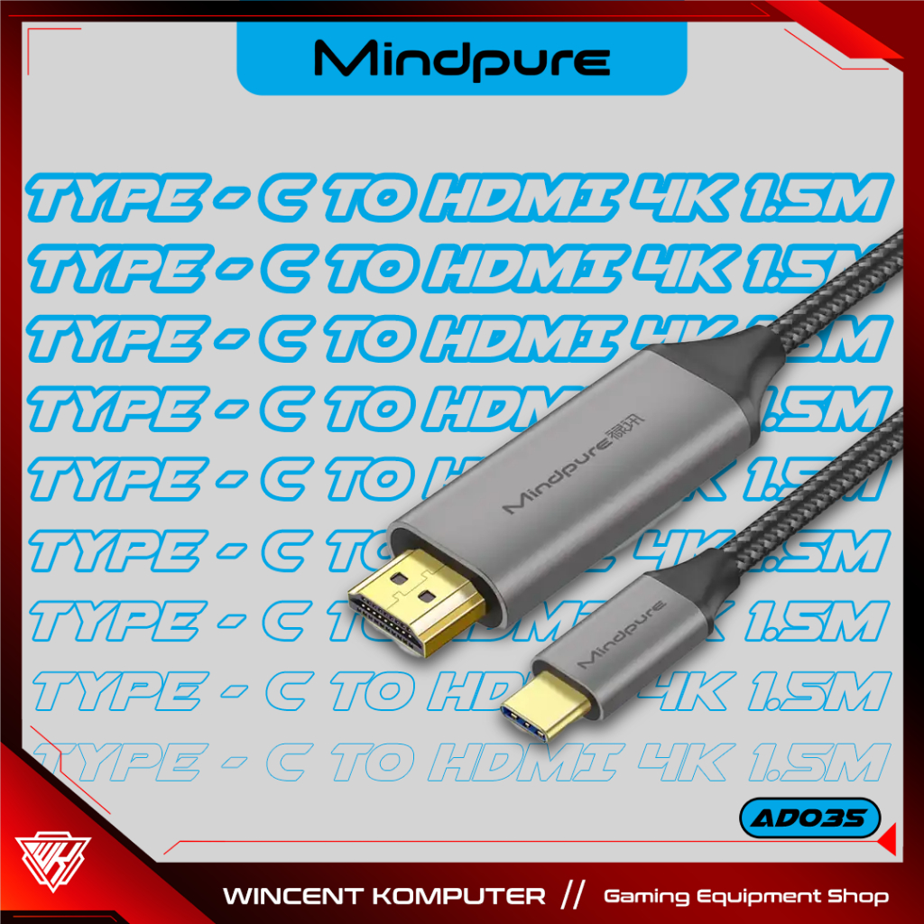 Jual mindpure kabel TYPE - C TO HDMI 4K 1.5M AD035 | Shopee Indonesia