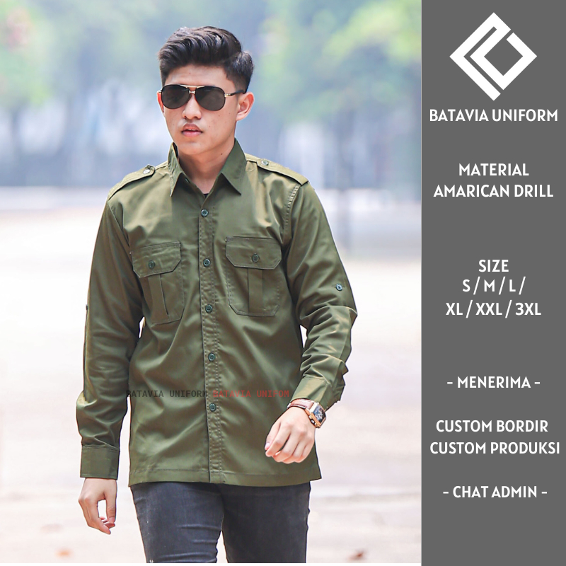 Jual Baju Tactical Pria Lengan Panjang - Kemeja Taktikal Seragam Kerja Dinas Lapangan PDL PDH ...
