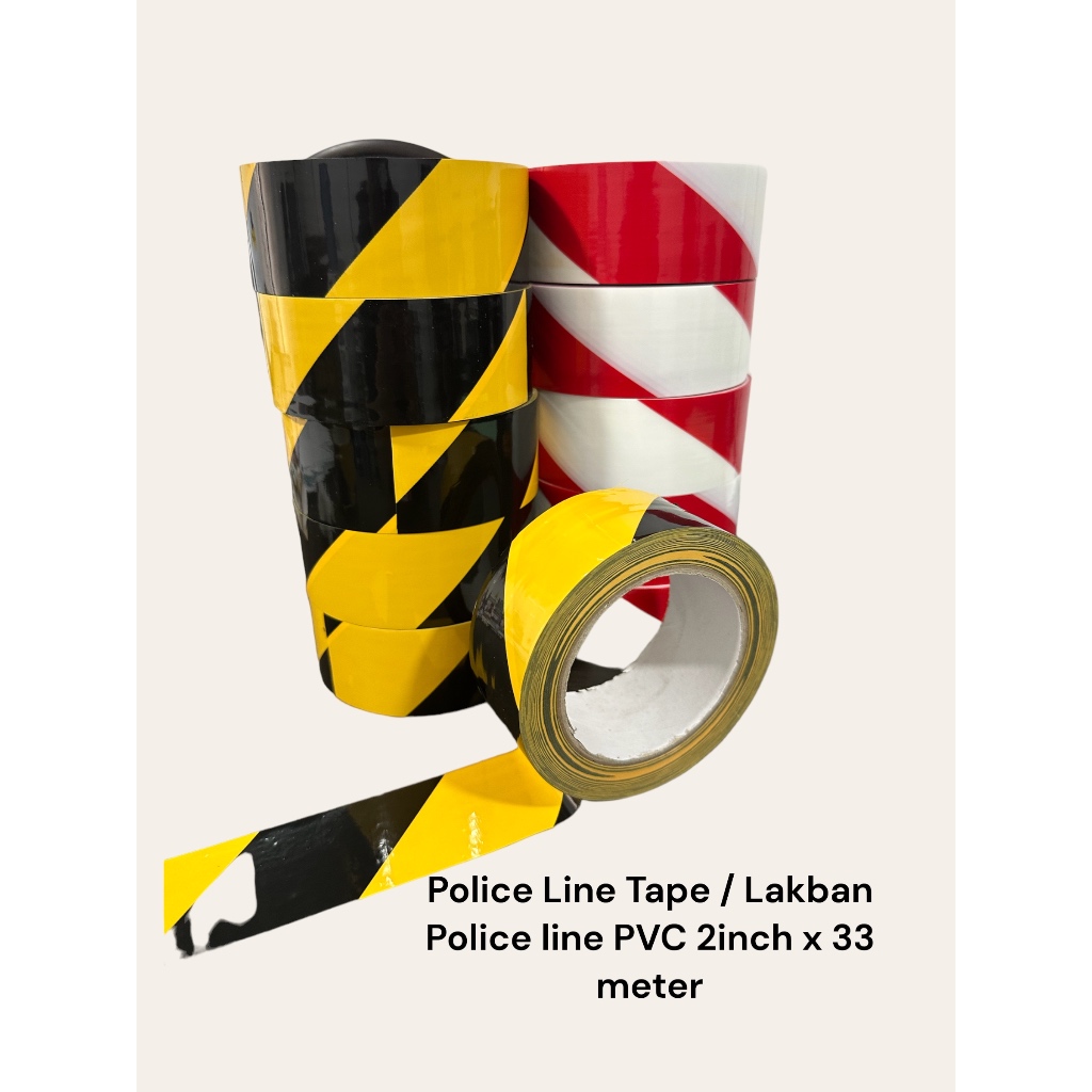 Jual Lakban Lantai /Police Line Tape / Pvc Marking Floor - Lakban PVC HITAM KUNING | Shopee ...