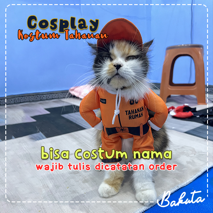 Jual Kostum Cosplay Seragam Tahanan untuk kucing dan anjing Baju Model ...