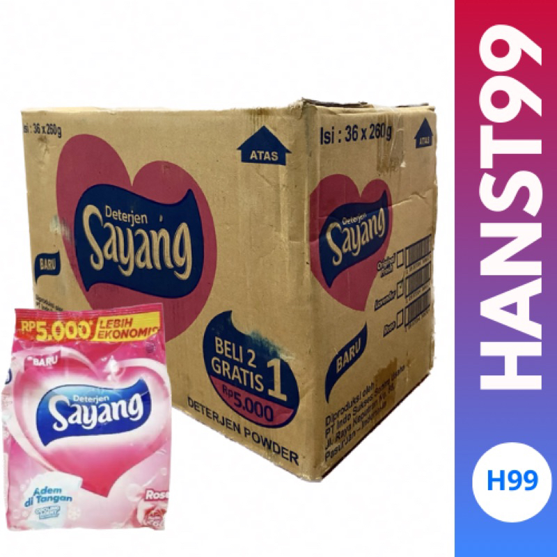 Jual Detergen Sayang 260g 1 Dus isi 36 Pcs | Shopee Indonesia