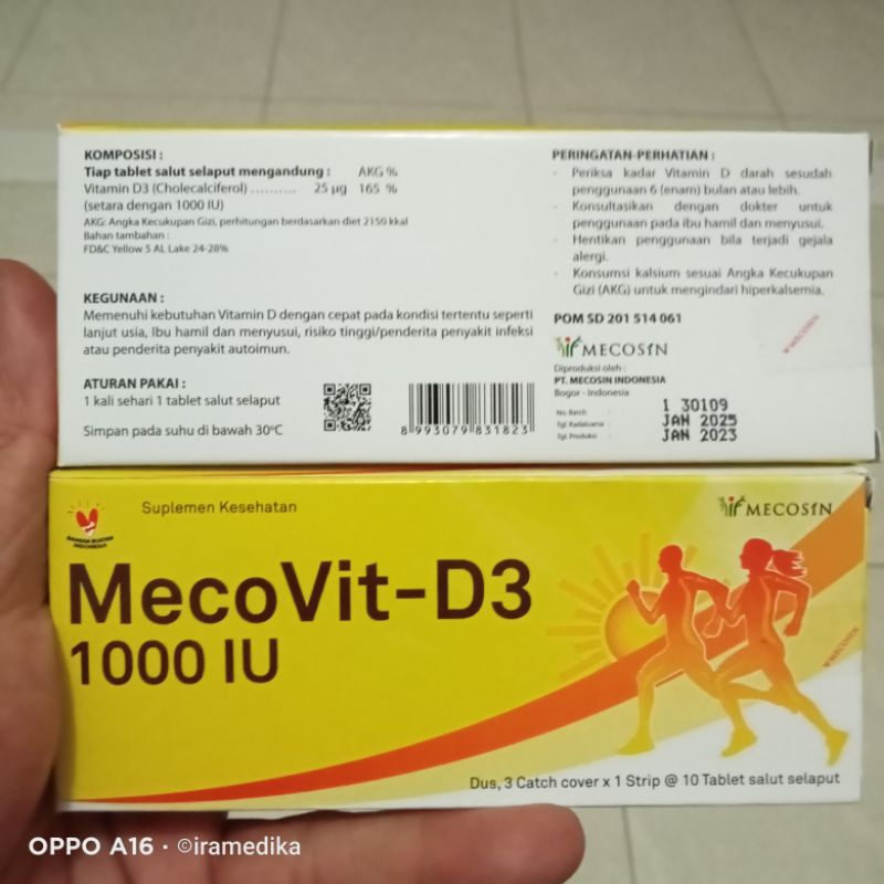 Jual MECOVIT D3 Suplemen Kesehatan 30tablet | Shopee Indonesia