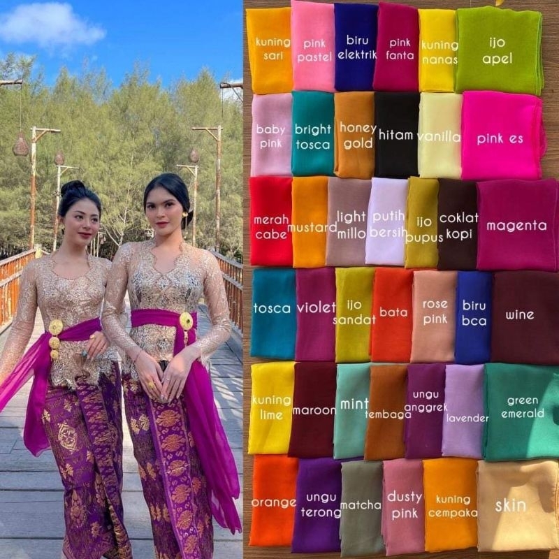 Jual selendang sifon /selendang bali /ikat pinggang dewasa 2,5 meter ...