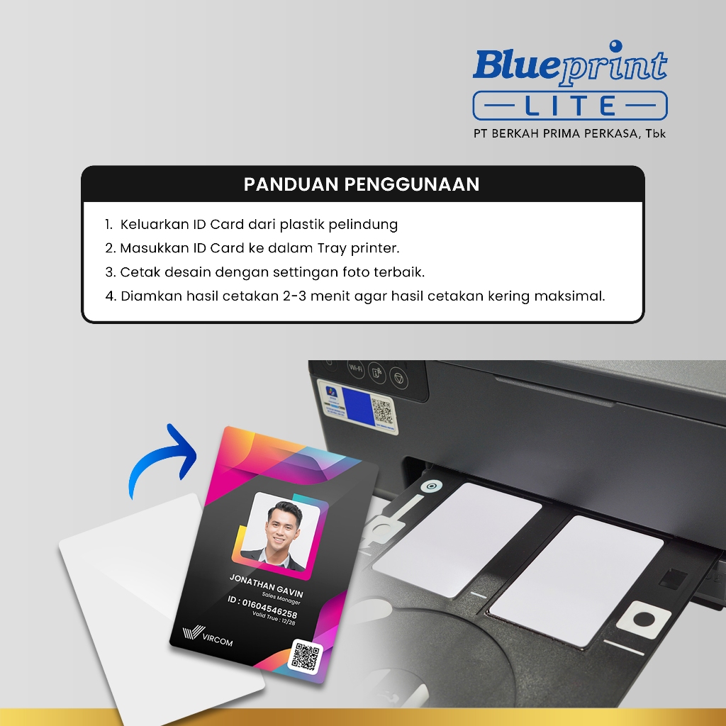 Jual Kartu printable inkjet Id card blueprint 8.6 x 5.4 Cm 760 micron ...