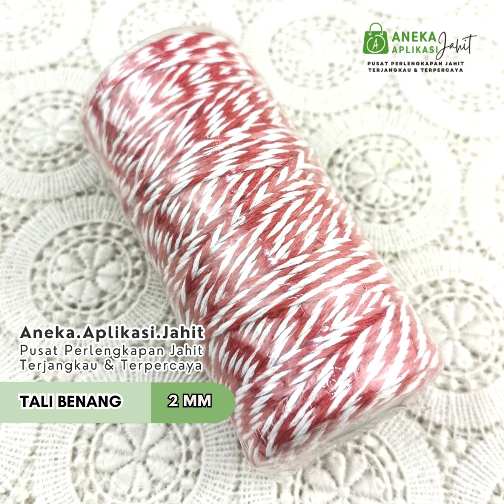 Jual 1 ROLL TALI BENANG MERAH PUTIH (+/- 85 METER) / TALI RAMI / TALI ...