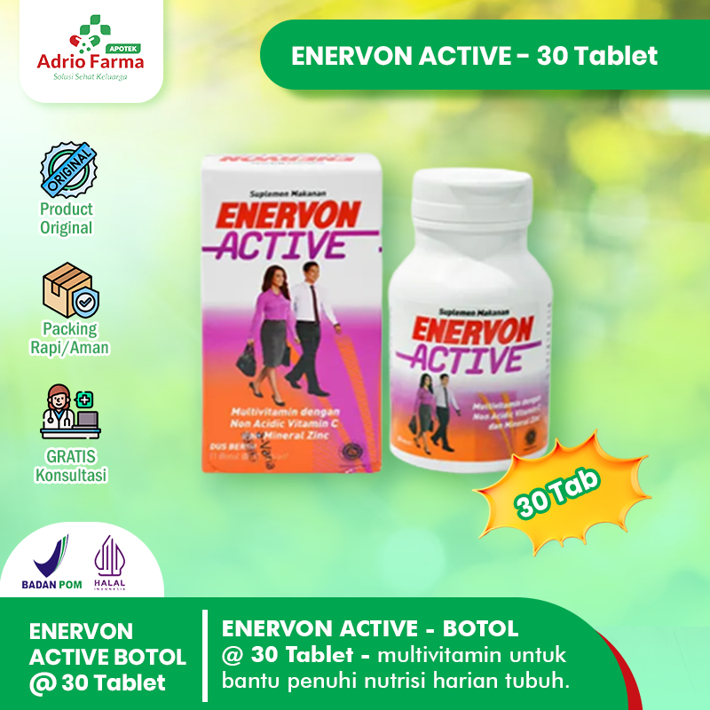 Jual ENERVON - ACTIVE Botol @ 30 Tablet - MULTIVITAMIN Daya Tahan Tubuh ...