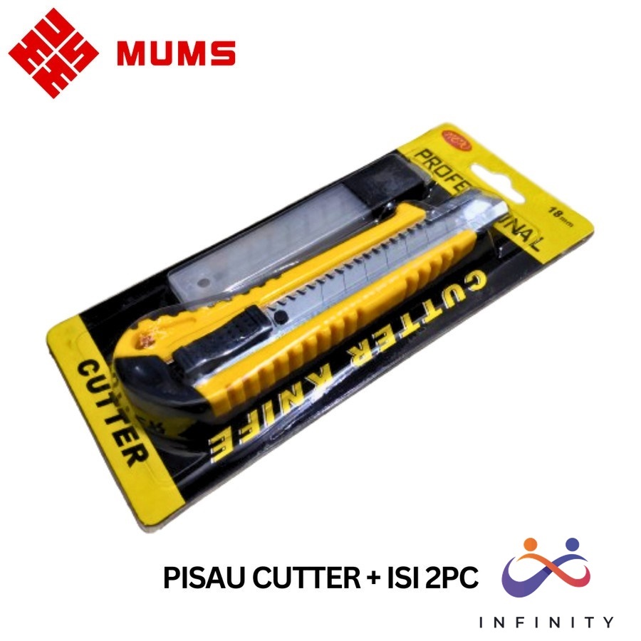 Jual Cutter Besar L-150 Pisau Kater Potong Kertas 18mm + Isi Refil 2 ...