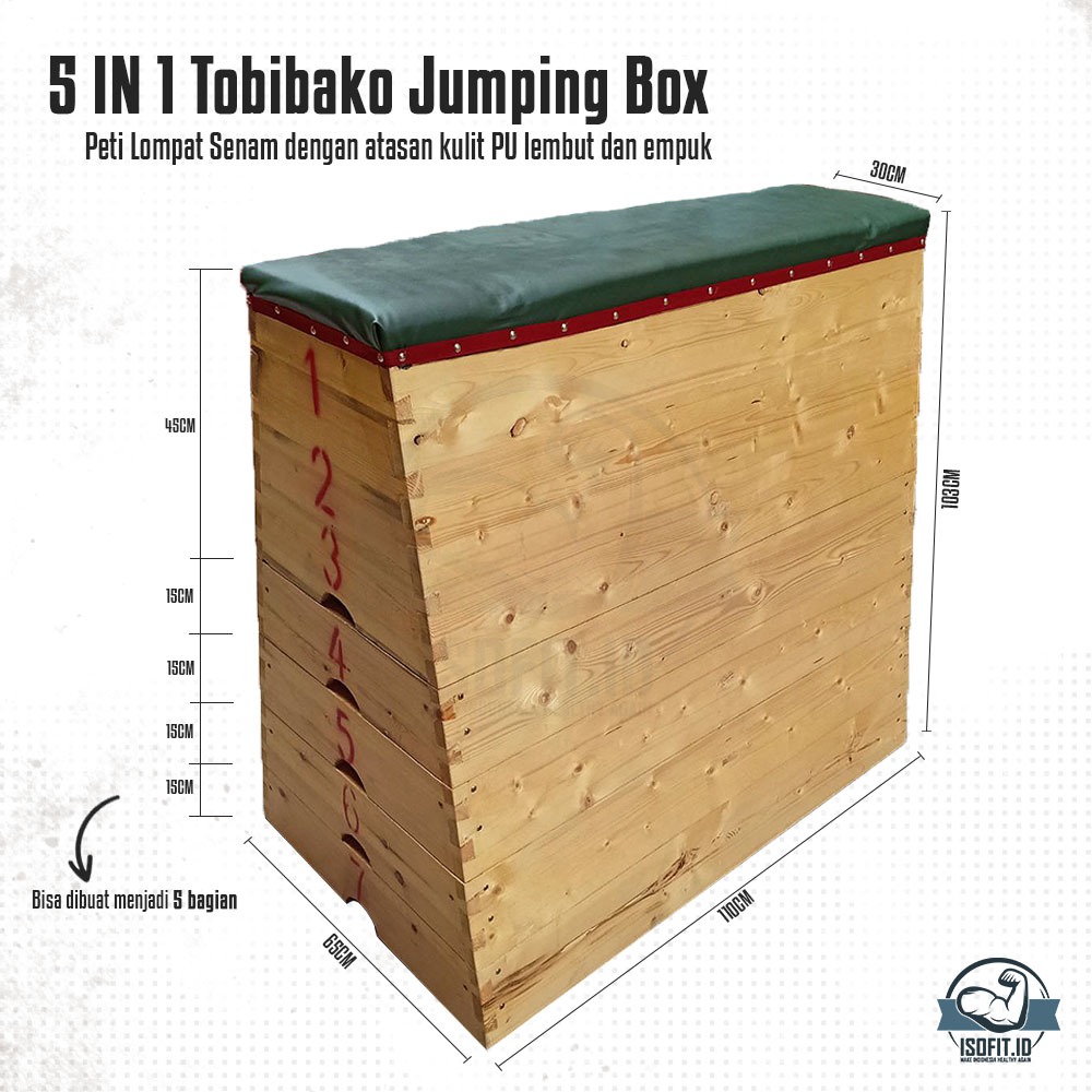 Jual Isofit 5 IN 1 Tobibako Jumping Box / Peti Lompat Senam bahan Kayu ...
