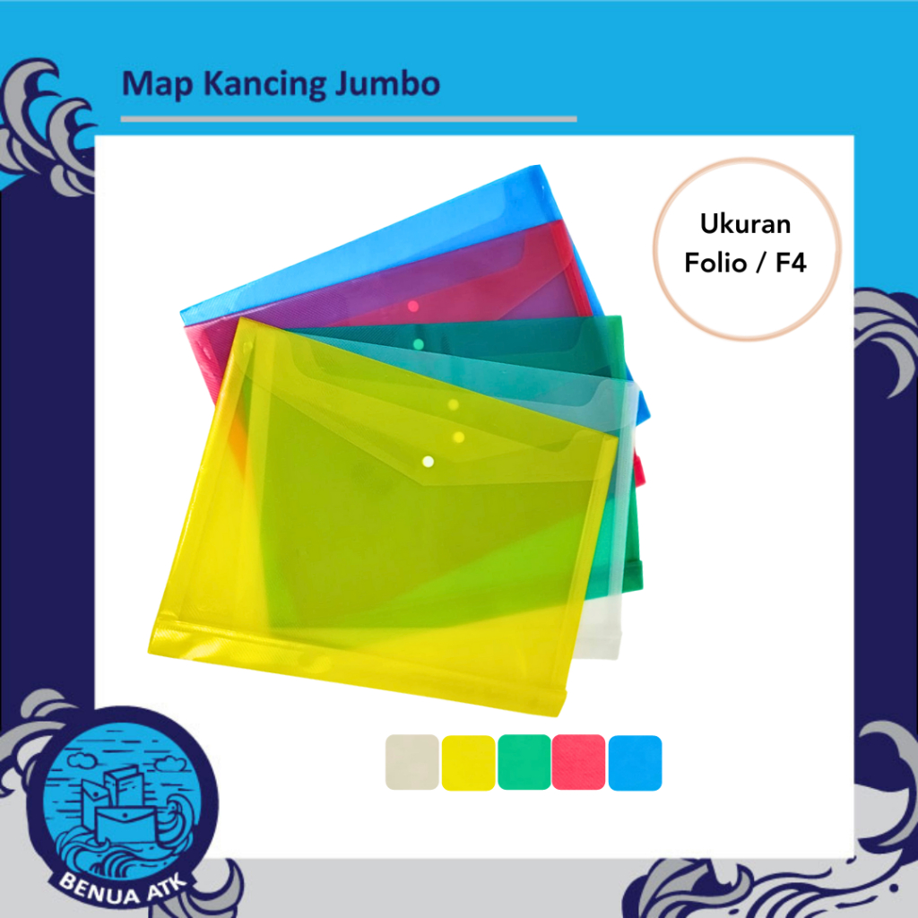 Jual Dataflex Map Plastik Document Bag / Map Kancing Jumbo Folio F4 ...