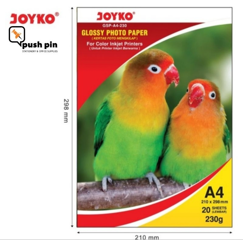 Jual Joyko Glossy Photo Paper Kertas Foto Mengkilap GSP-A4-230 20 ...