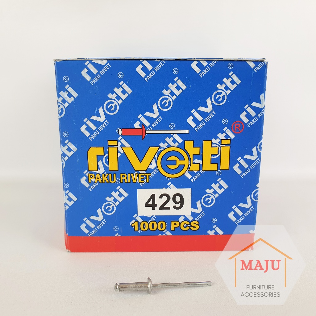Jual Paku Rivet RIVETTI 429 3.2 mm x 8 mm (Paku Keling) isi 1000 pcs ...
