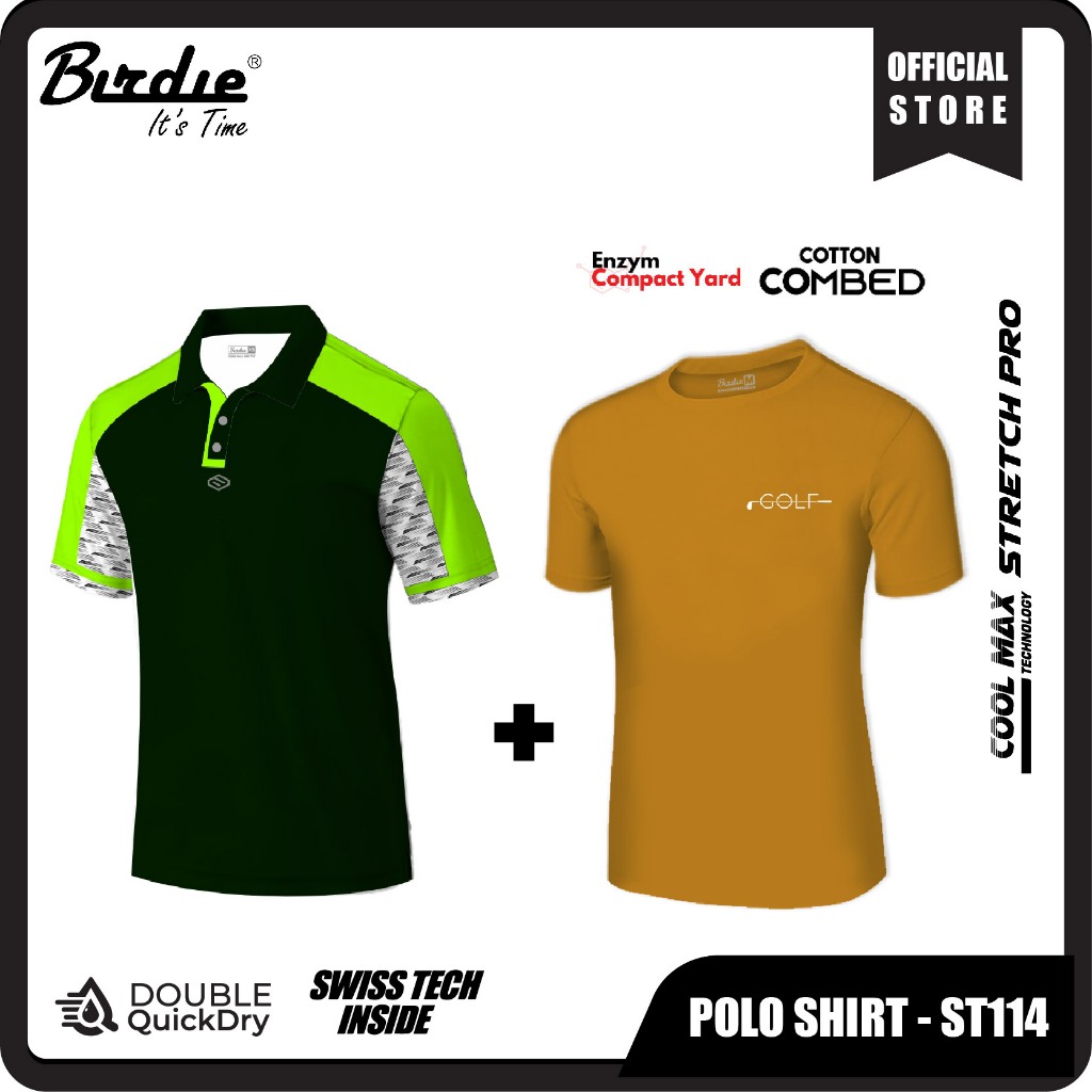 Jual Baju Polo Shirt Golf Polyester Drifit CoolMax Birdie ST114 | Shopee Indonesia