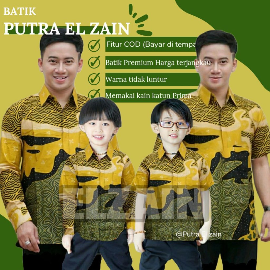 Jual TERBARU Couple sweet BATIK PUTRA EL ZAIN | KEMEJA BATIK PRIA | couple batik ayah dan anak ...