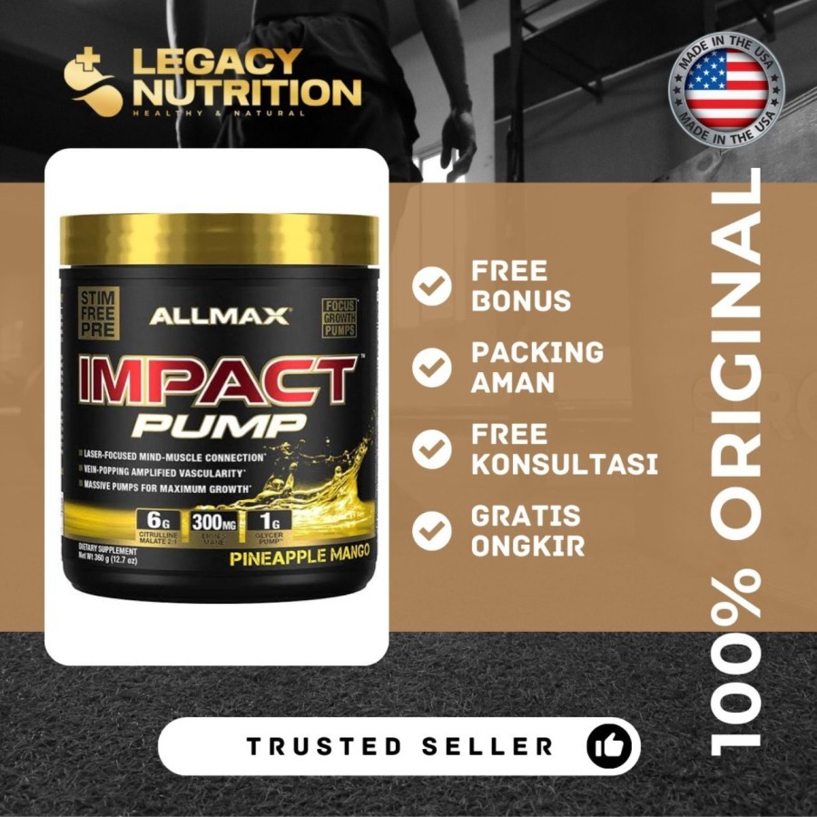 Jual Allmax Impact Pump 30serving Nonstimulant Preworkout Non Stimulant ...