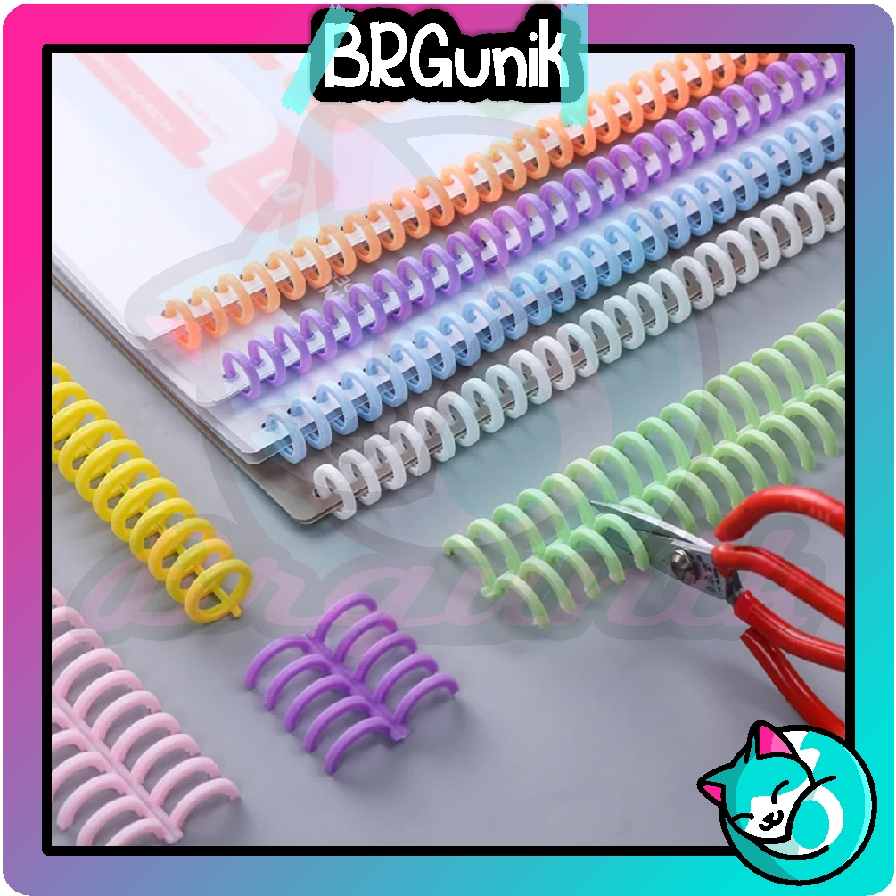 Jual BRGUNIK Ring Binder Plastik Spiral 30 Lubang Untuk Loose-leaf ...