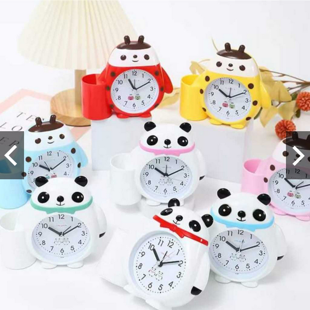 Jual jam alarm/jam meja karakter panda lucu dan unik,bunyi standar ...