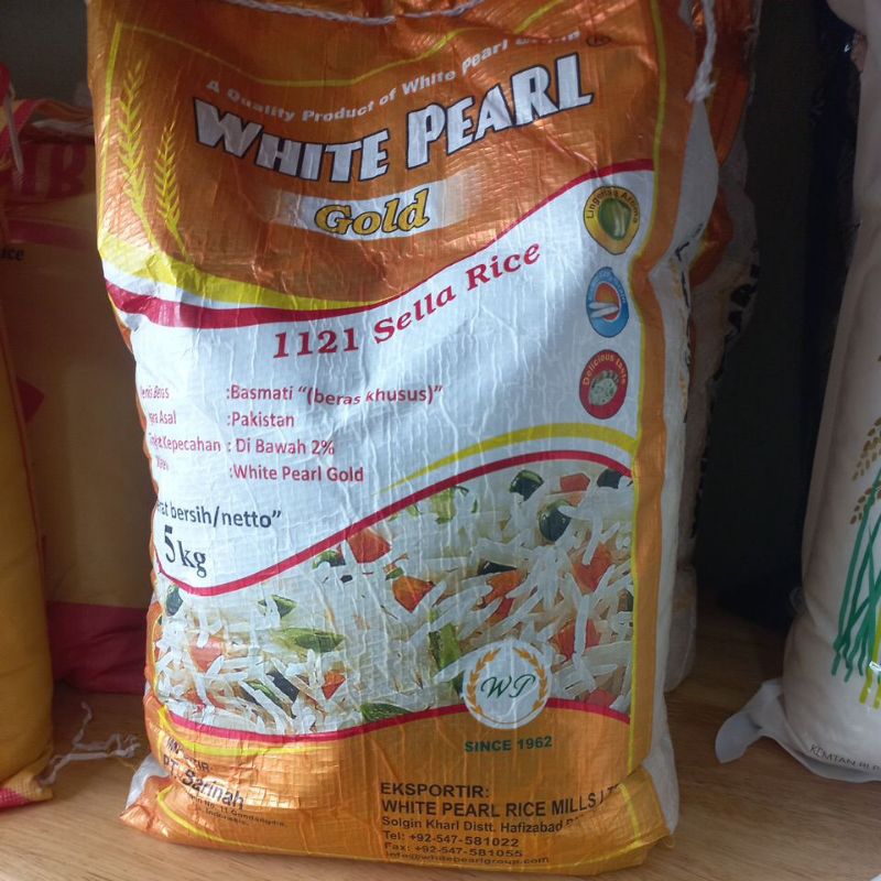 Jual BERAS BASMATI WHITE PEARL 5 KG | Shopee Indonesia