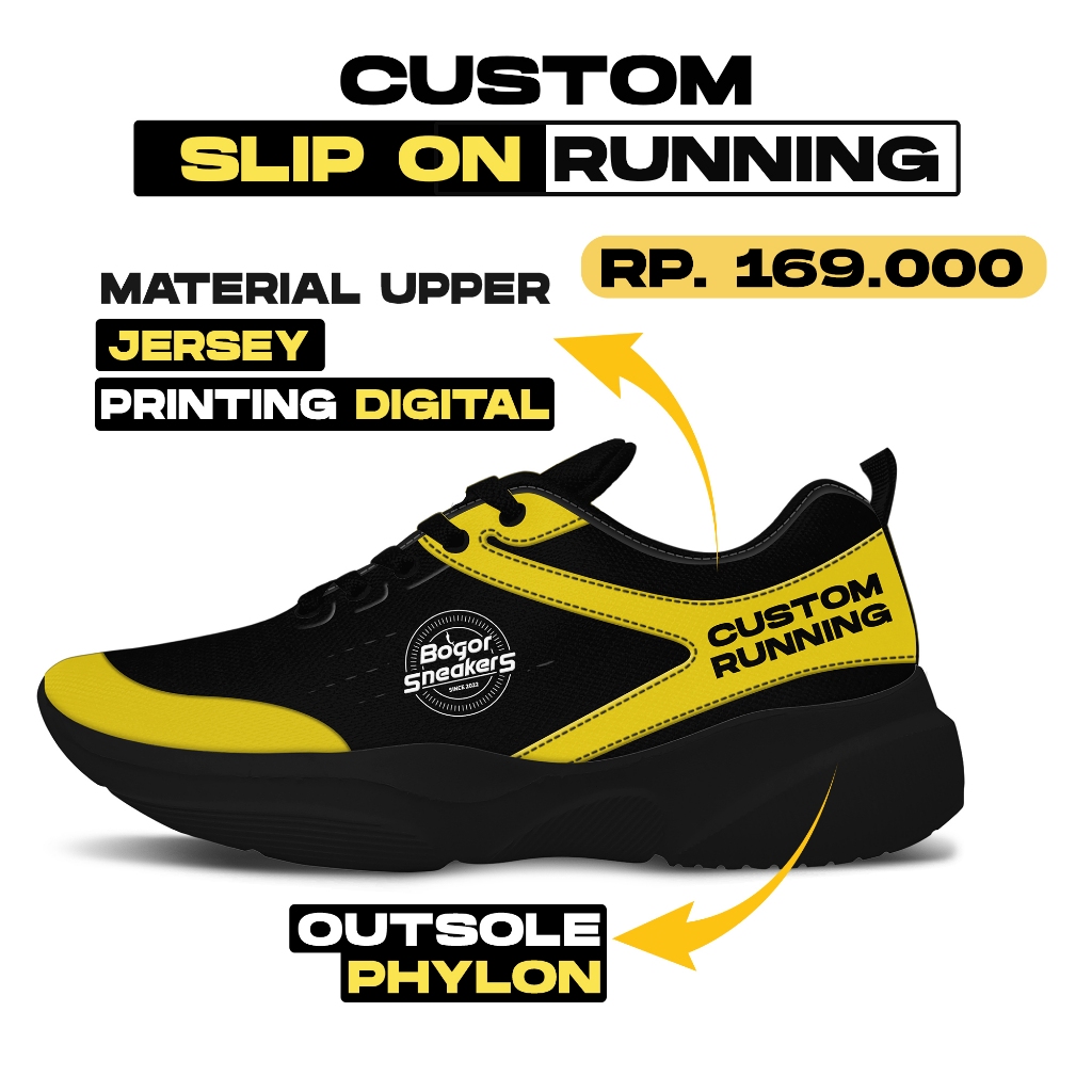 Jual Sepatu Custom Sol Hitam - Sepatu Running Sol Hitam Size 36-45 ...