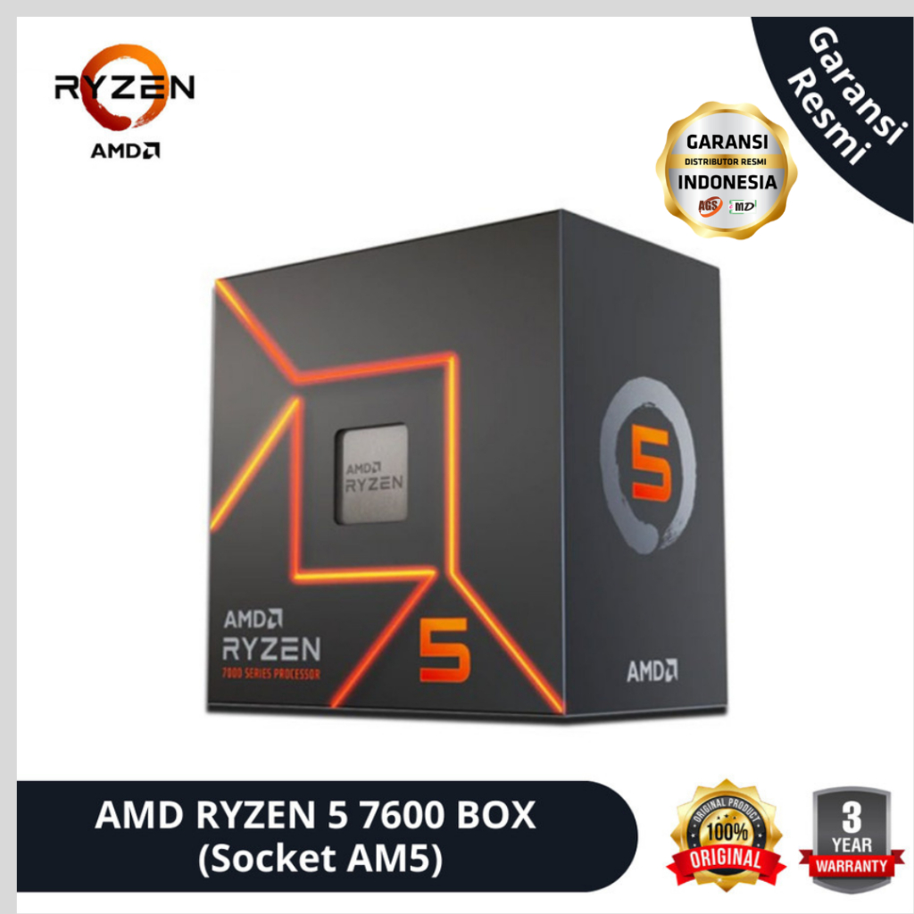 Jual AMD RYZEN 5 7600 BOX Gaming Processor (Socket AM5) | Shopee Indonesia
