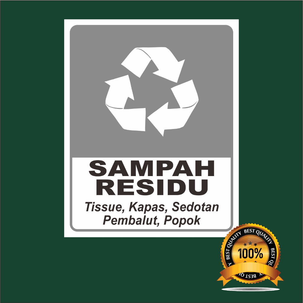Jual stiker sampah Organik - non organik- SAMPAH B3 - sampah residu ...