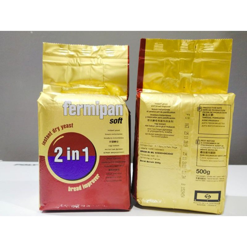 Jual Fermipan 2in1 Ragi Instant + Bread Improver - 500 Gr | Shopee ...