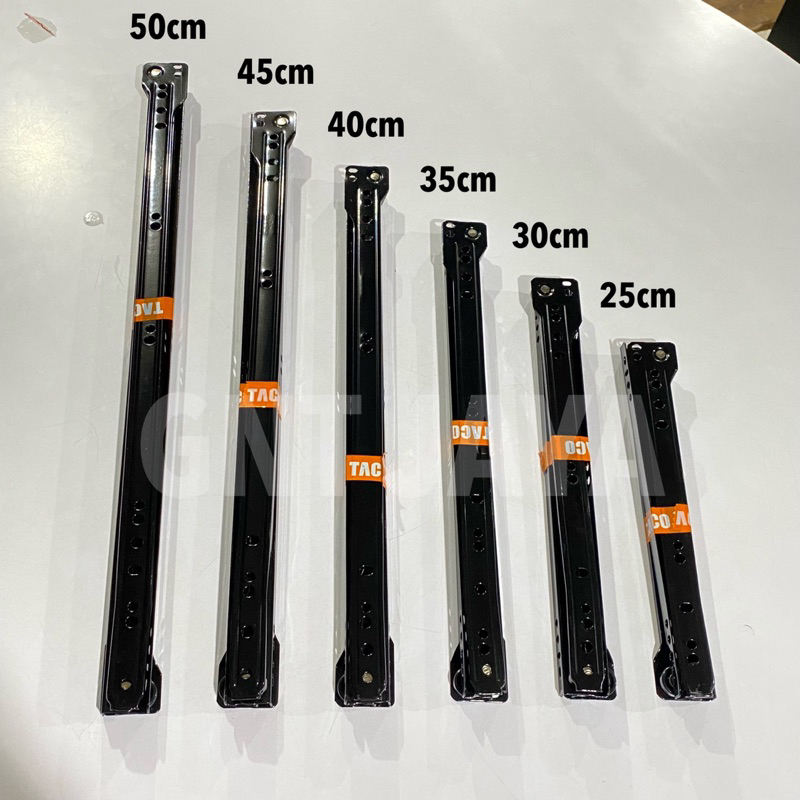 Jual Rel laci merk TACO 1Pasang warna hitam Rel laci lemari taco 25 30 ...